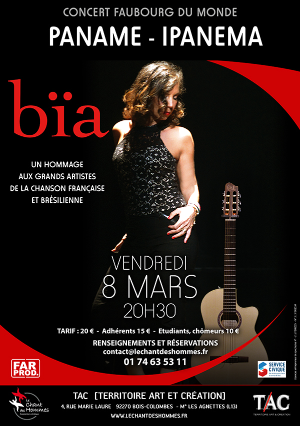 8 mars – CONCERT : Bïa « Paname-Ipanema » | TAC